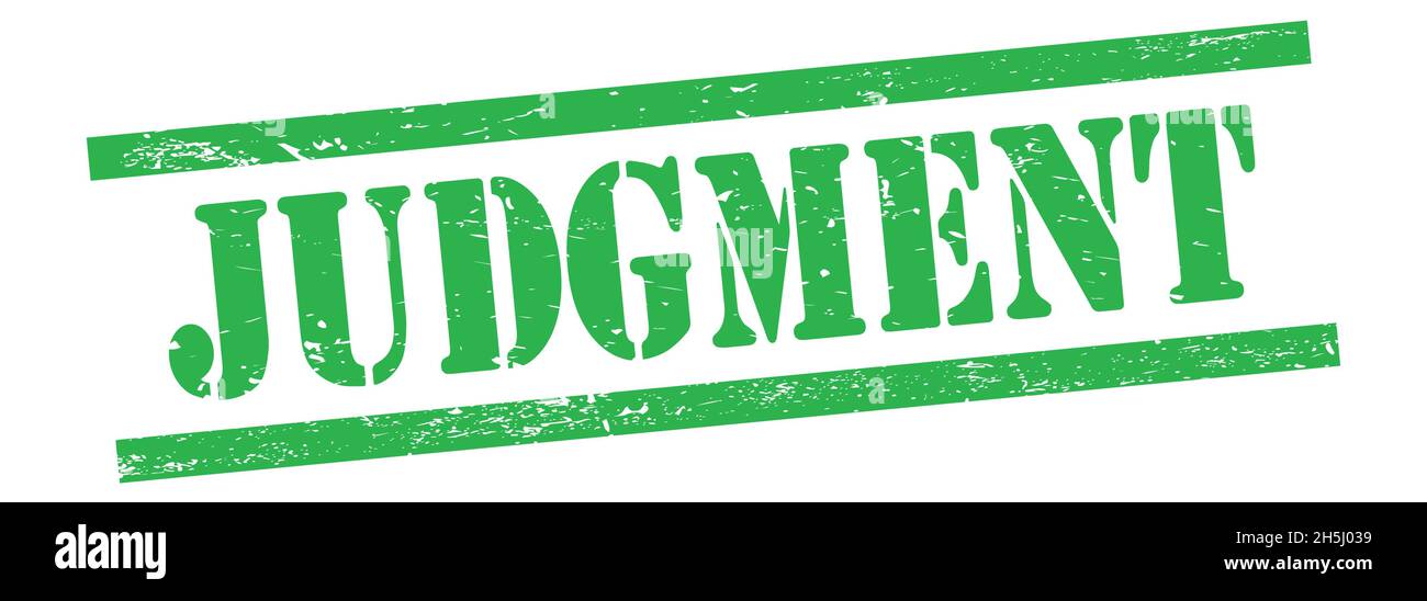 JUDGMENT text on green grungy vintage rubber stamp Stock Photo - Alamy