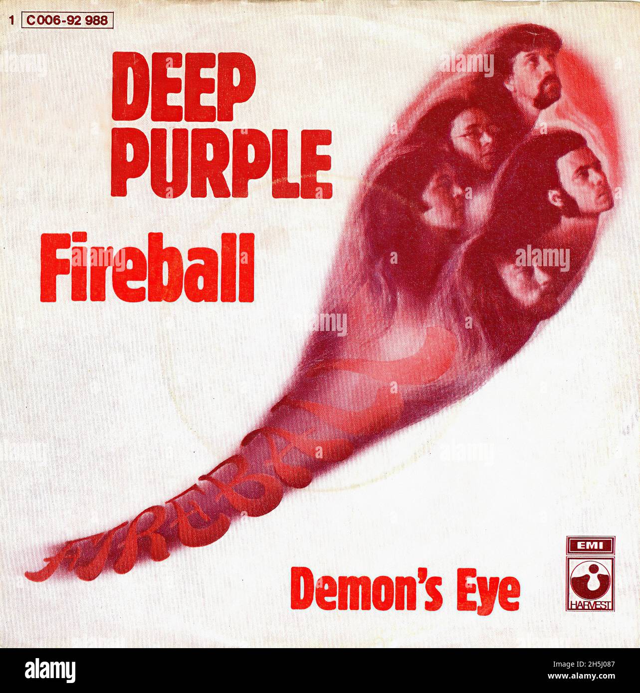 Vintage single record cover - Deep Purple - Fireball - D - 1971 Stock ...