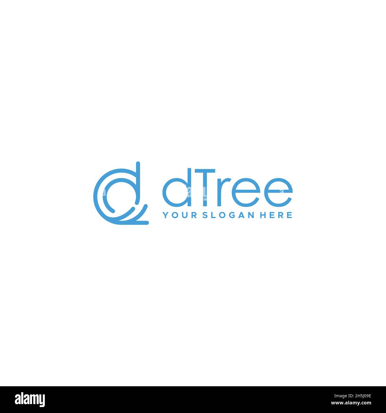 minimalist lettermark initial d dTree logo design Stock Vector Image ...