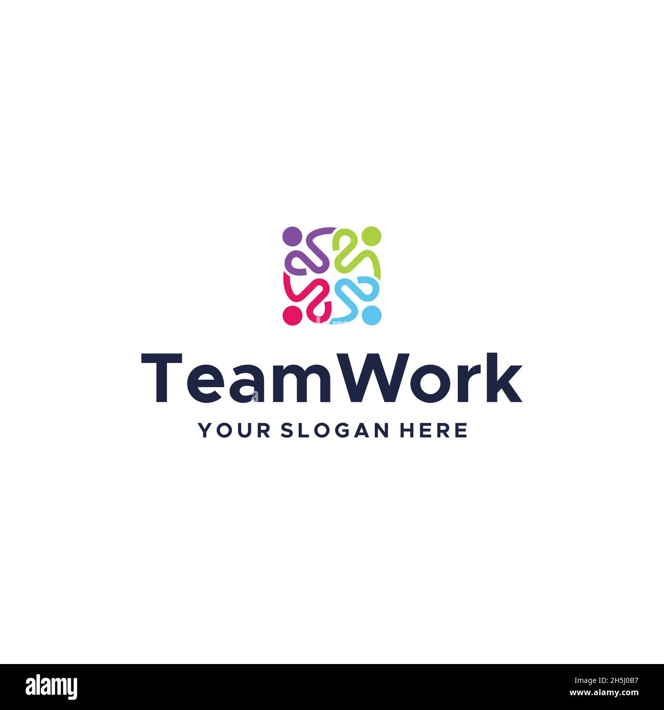 minimalist TeamWork people circle Logo design Stock Vector Image & Art ...