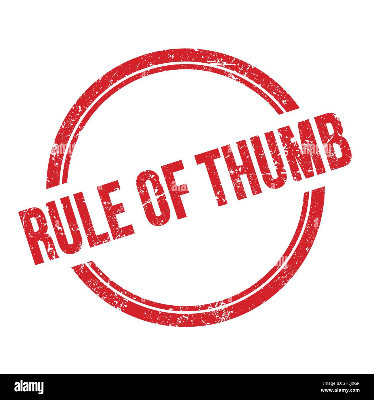 RULE OF THUMB text written on red grungy vintage round stamp Stock ...