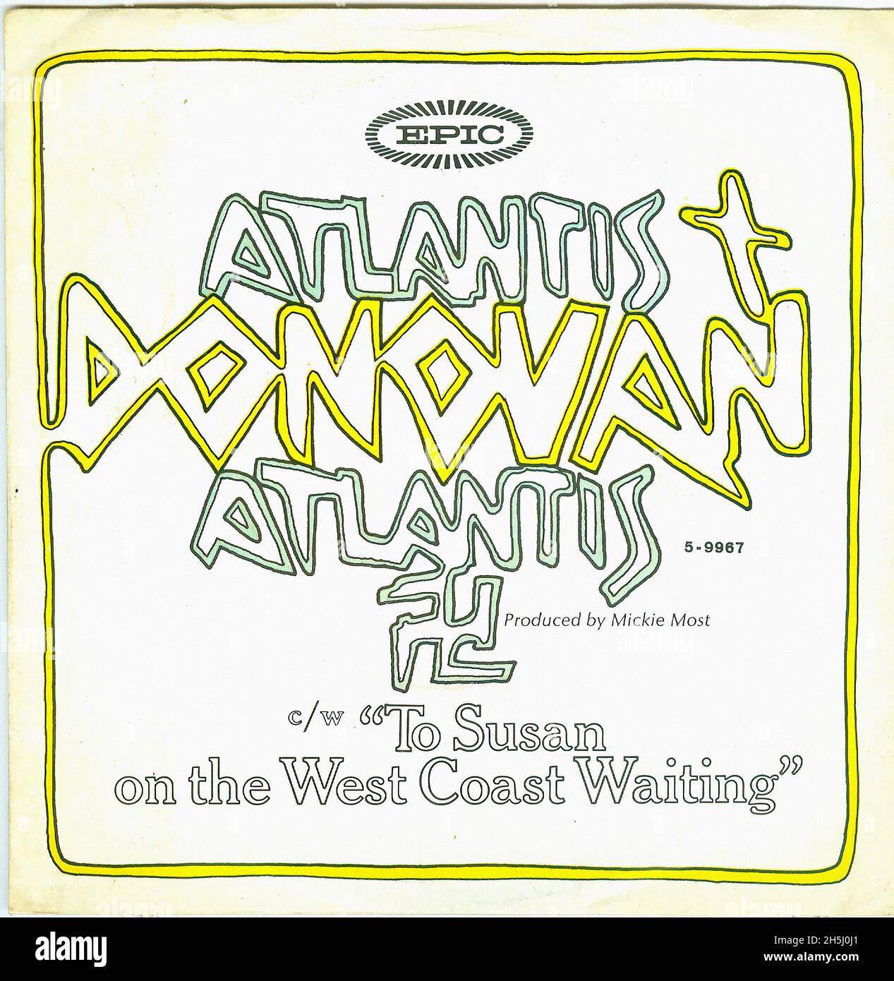 Vintage single record cover - Donovan - Atlantis - D - 1968 Stock Photo ...