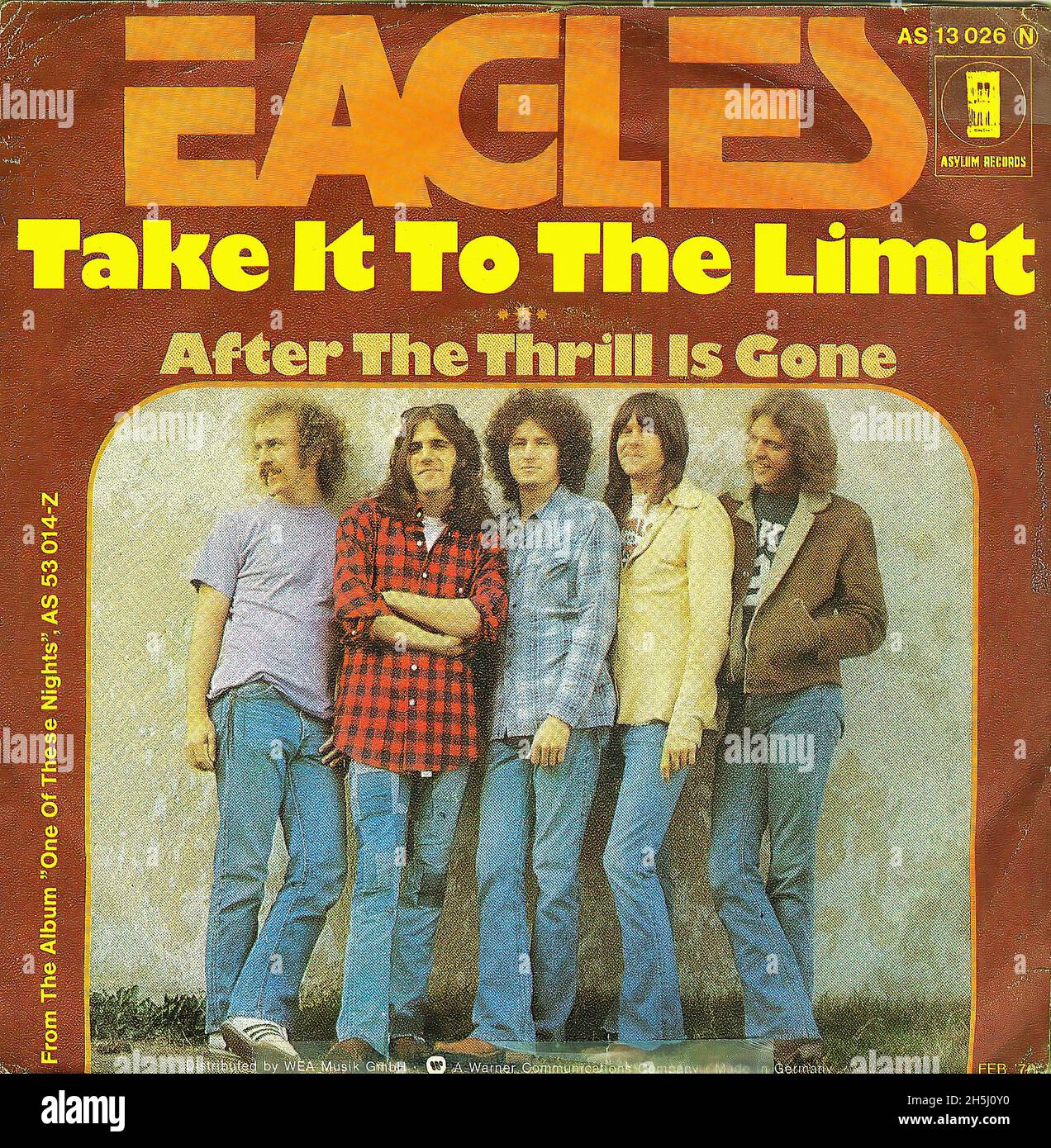 Vintage single record cover - Eagles - Take It To The Limit - D - 1976 Stock Photo - Alamy