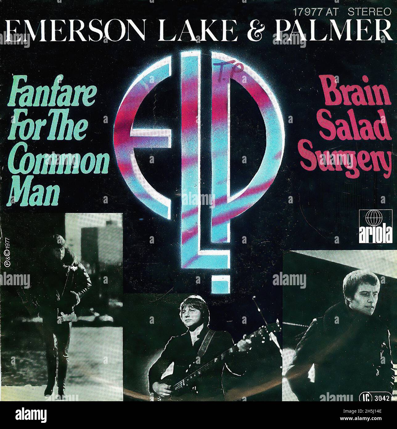 Vintage single record cover - Emerson, Lake & Palmer - Fanfare Of The Common Man - D - 1977 01 ...