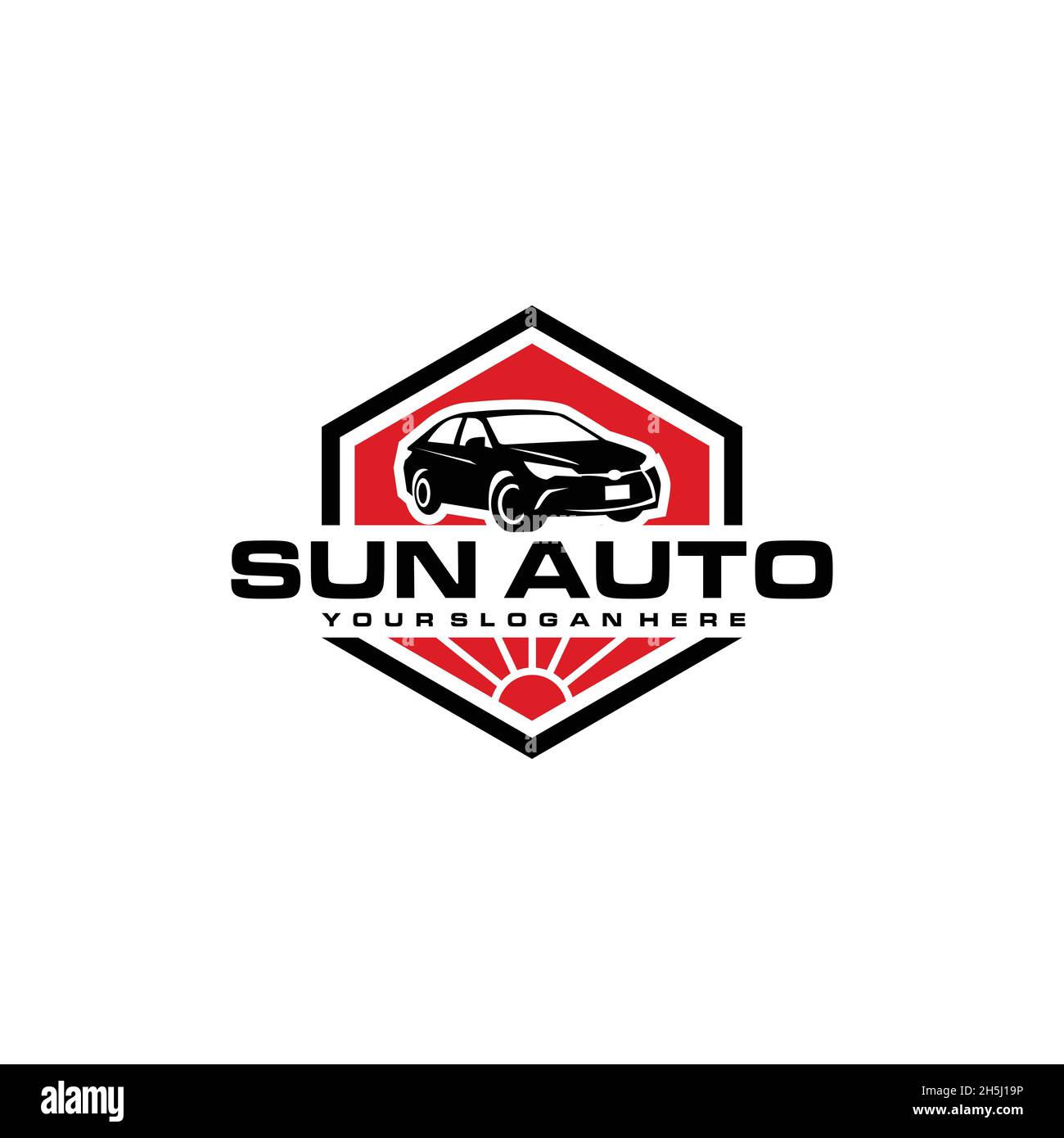 vintage SUN AUTO car silhouete vehicle logo design Stock Vector Image ...