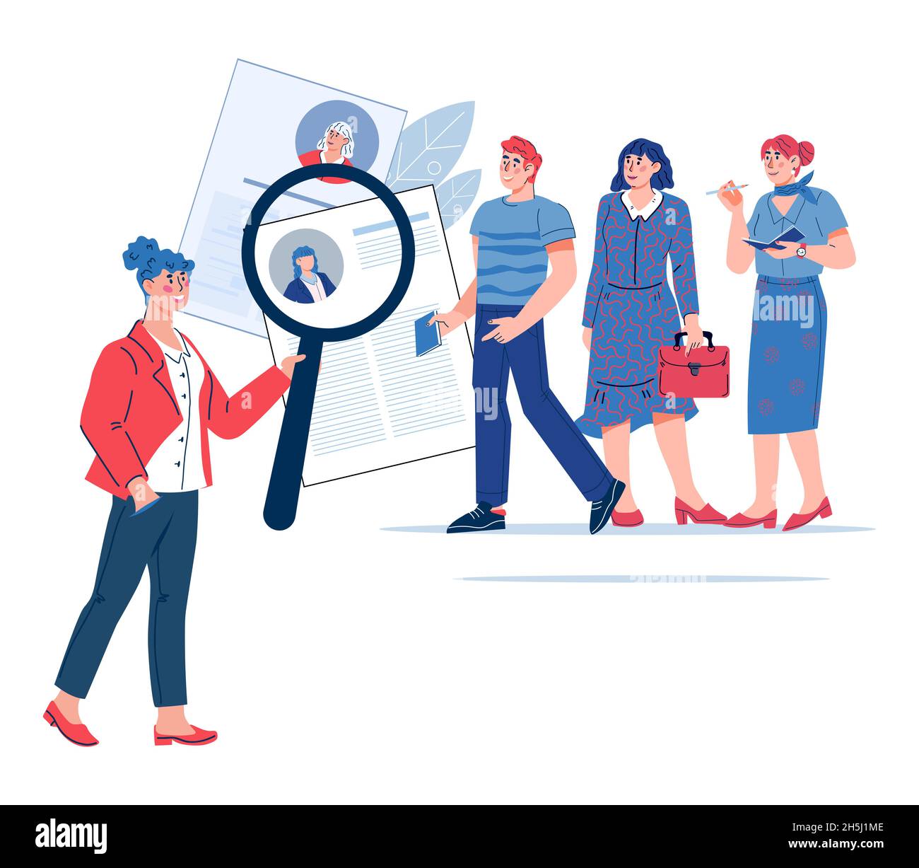 Recruitment and head hunting, hiring personnel concept, flat cartoon ...