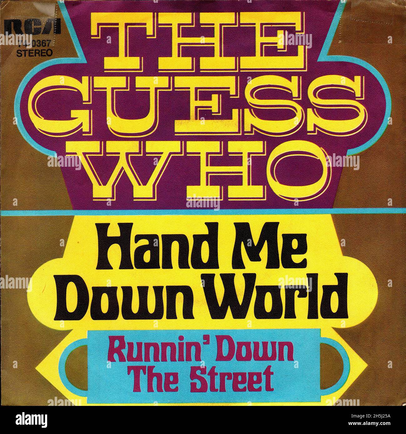 Vintage single record cover - Guess Who, The - Hand Me Down World - D - 1970 Stock Photo - Alamy