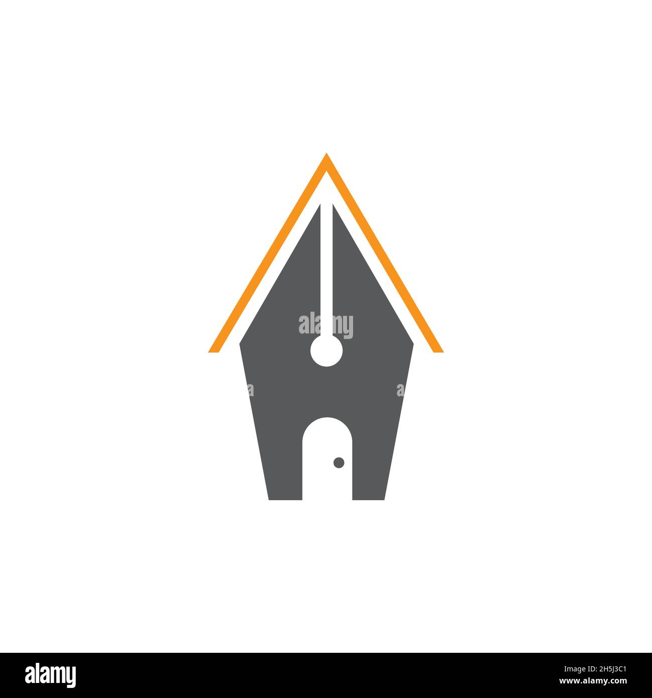 vector design. logo created from combination of pen and house logo ...