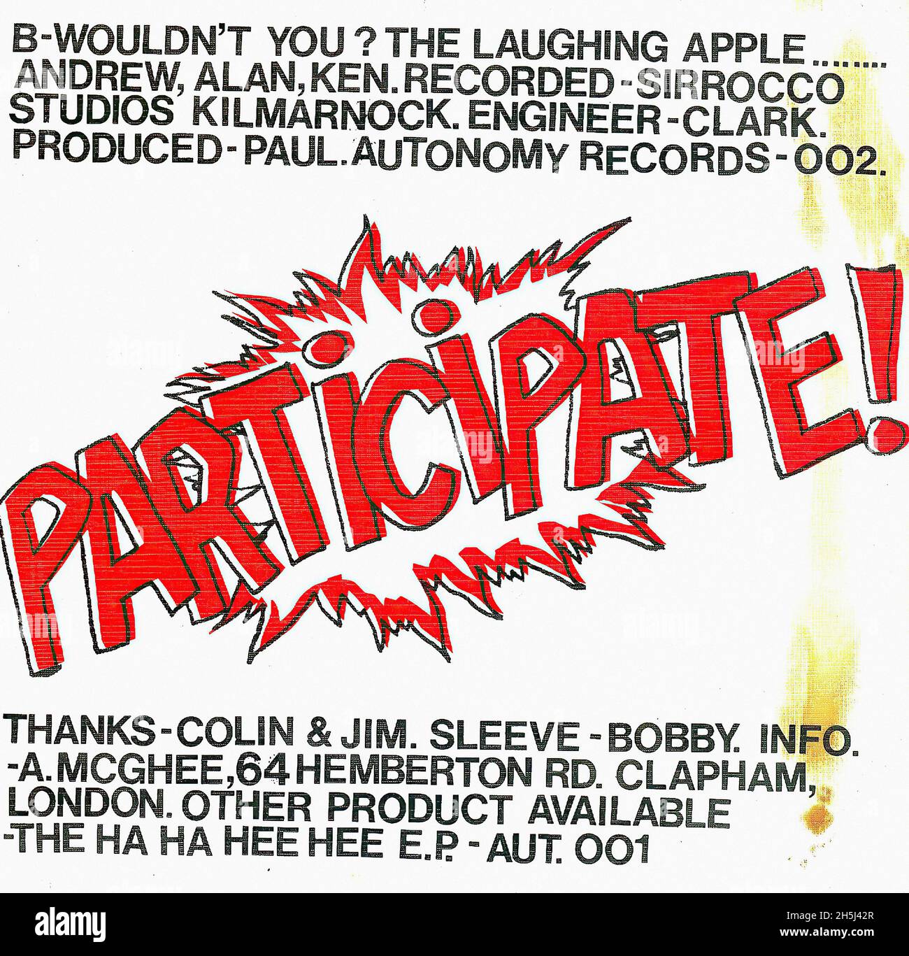 Vintage single record cover - Laughing Apple, The - Participate - UK ...