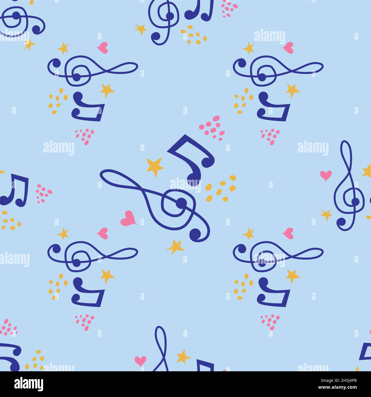 Abstract music notes seamless pattern background. musical illustration ...
