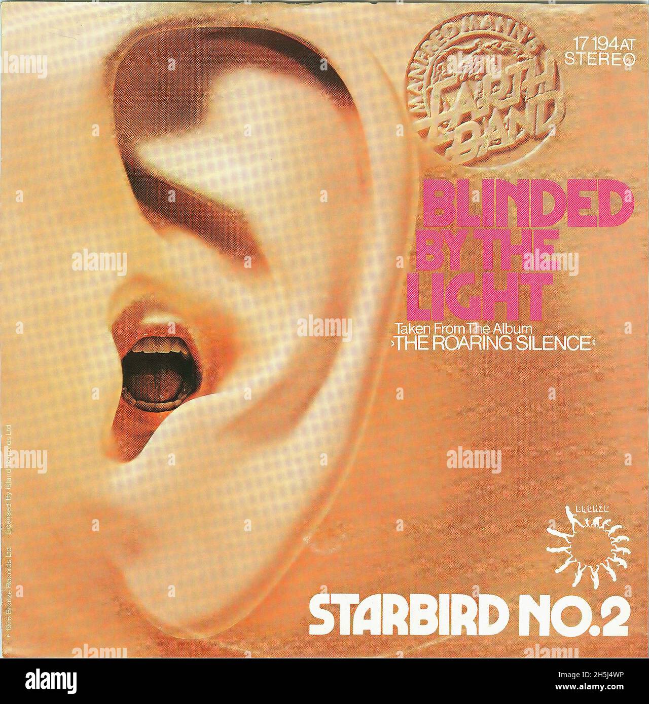 Vintage single record cover - Manfred Mann's Earth Band - Blinded By ...