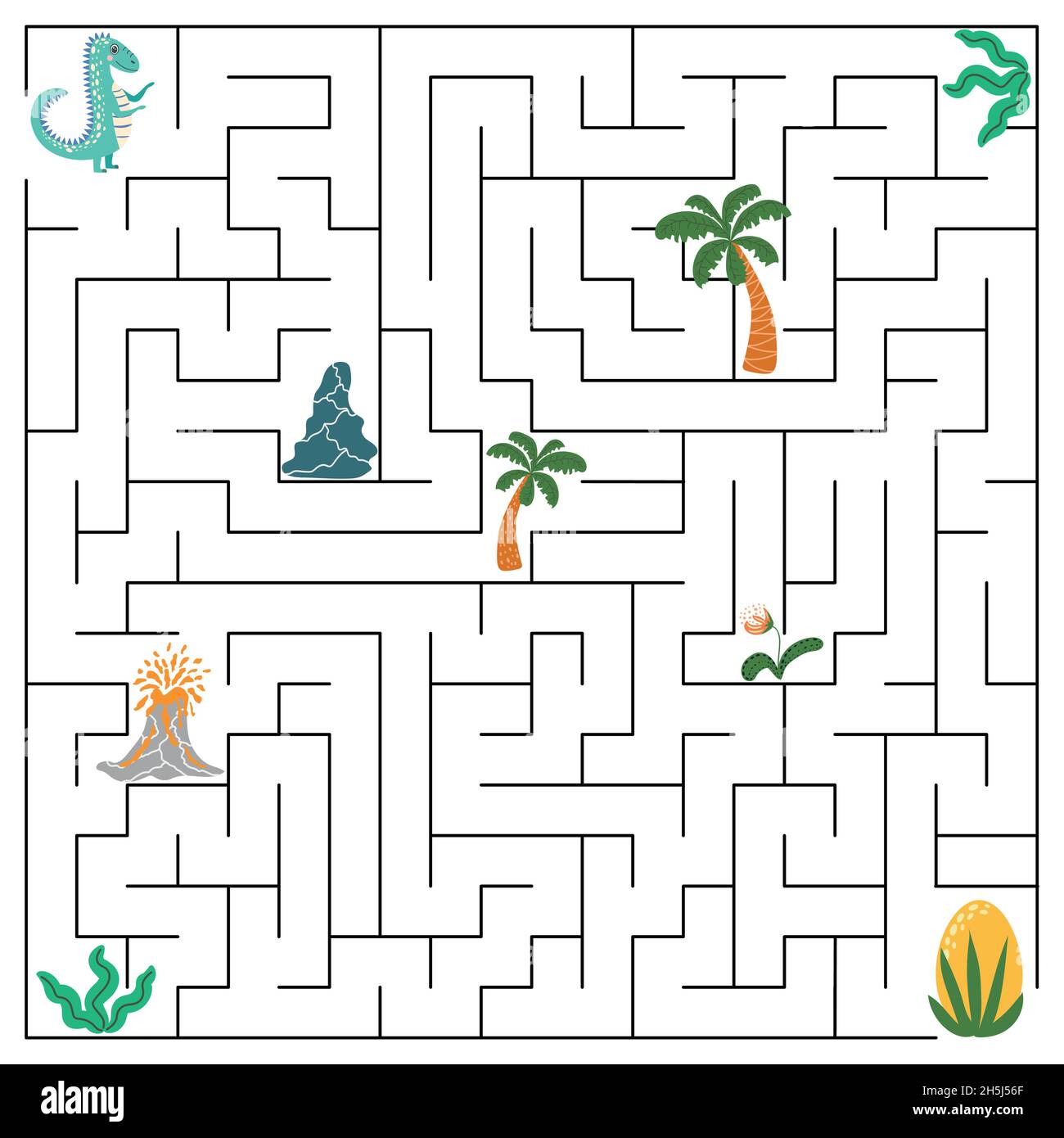 Help dinosaur find path to nest. Labyrinth. Maze game for kids Stock ...