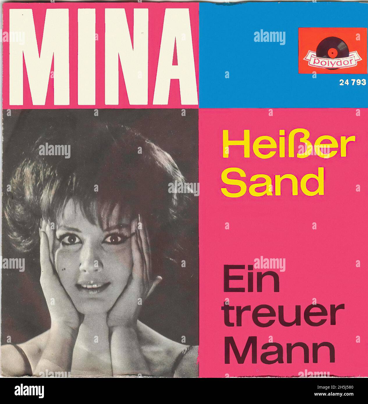 Vintage single record cover - Mina-Heisser Sand-1962 Stock Photo - Alamy