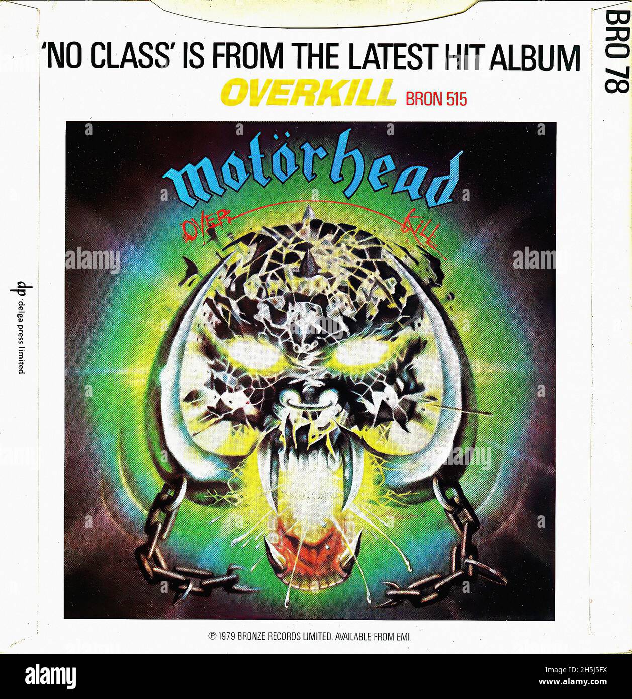 Vintage single record cover - Motörhead - Overkill - UK Vintage single record cover - Motörhead - Overkill - UK