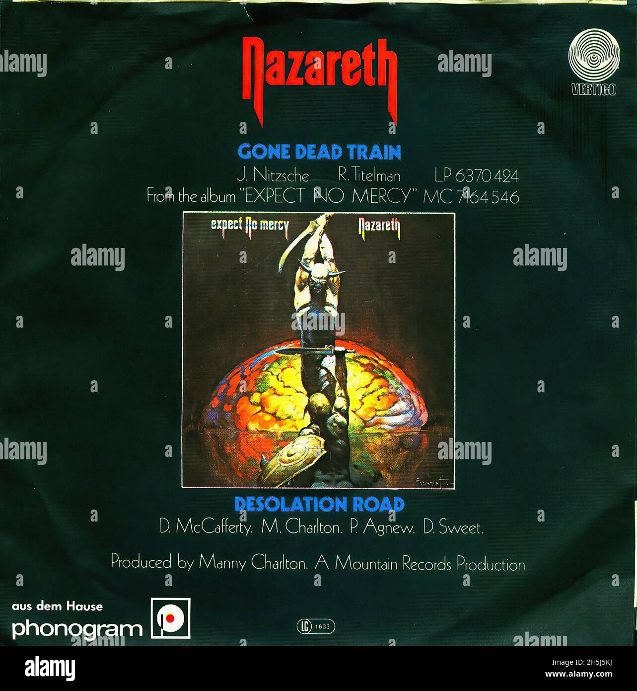 Vintage single record cover - Nazareth - Gone Dead Train - D - 1977 00001 Stock Photo - Alamy