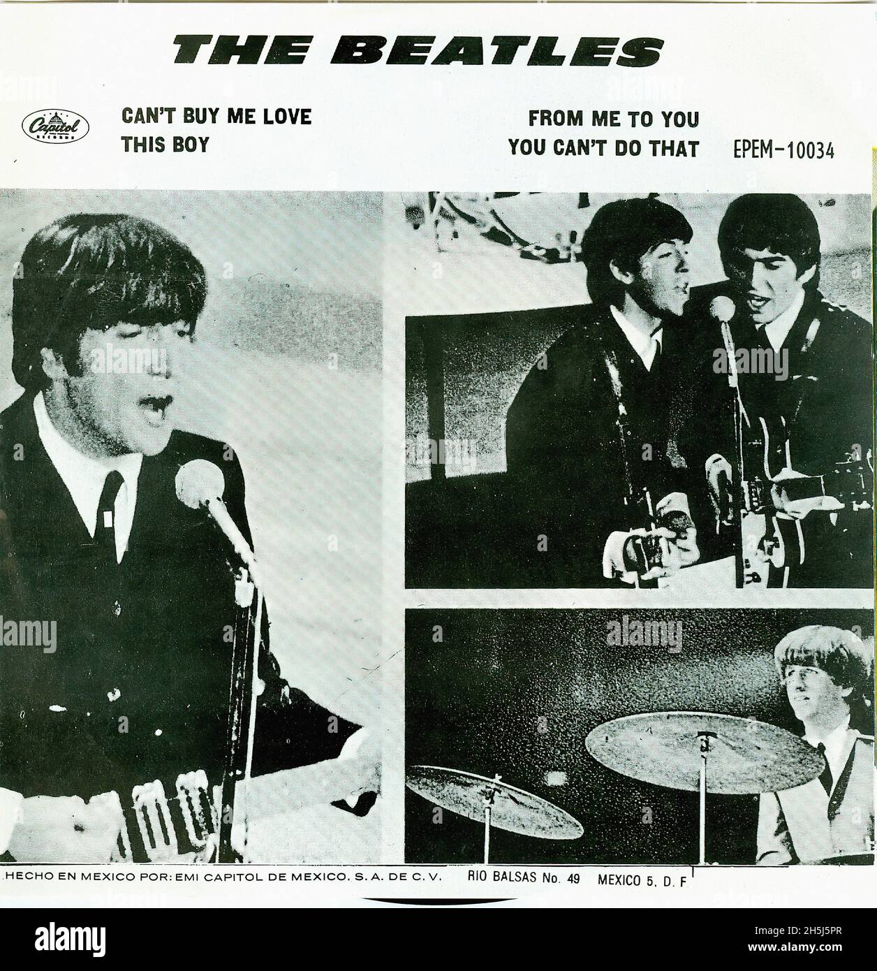 Vintage single record cover - Beatles, The - Can't Buy Me Love EP - Mex ...