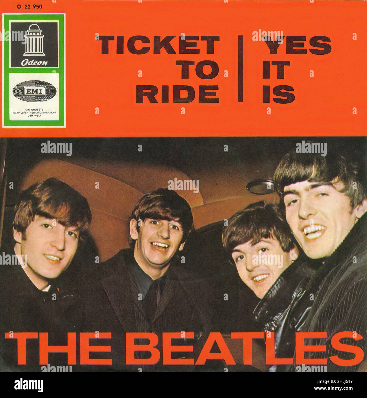 Vintage single record cover - Beatles, The - Ticket To Ride - D - 1965 ...