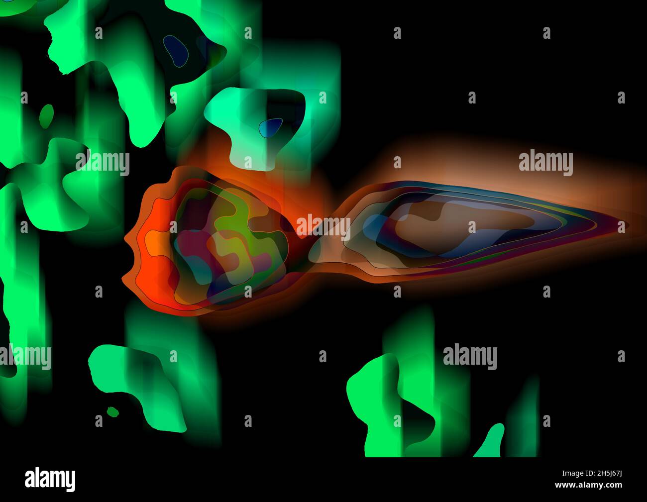 Abstract art. Surreal painting at night Stock Photo - Alamy