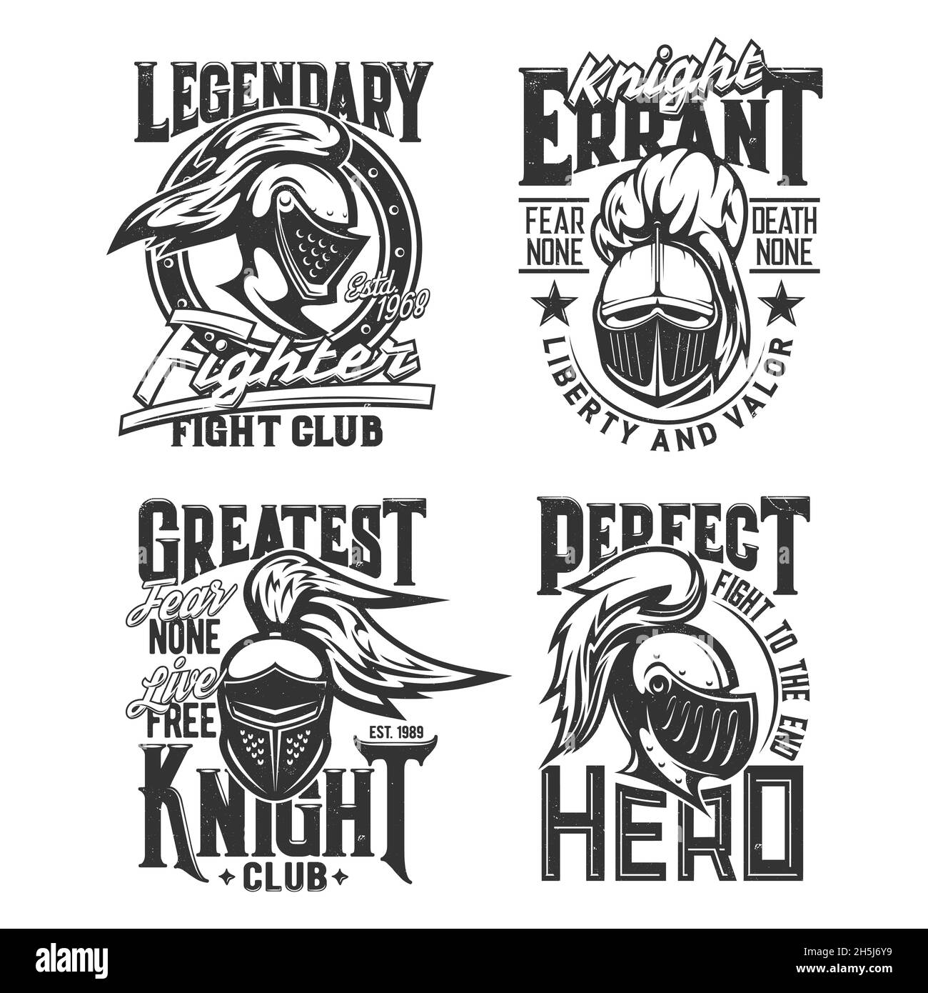 Medieval knights and warriors t-shirt prints. Fighting club clothing ...