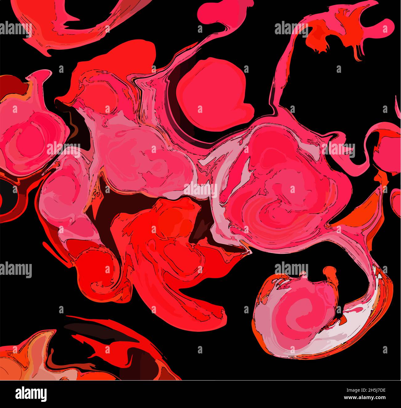 background with black and red elements, abstract red spots, overflow of ...