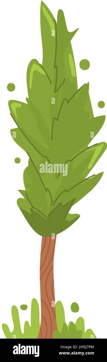 Cartoon tree with green leaves. Cute garden park plant Stock Vector ...