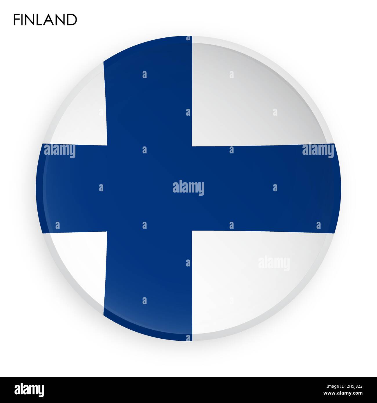 FINLAND flag icon in modern neomorphism style. Button for mobile ...