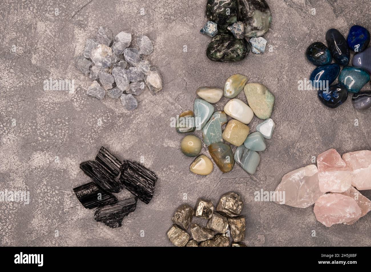 Close up of different kinds of stones in a variety of colours Stock ...