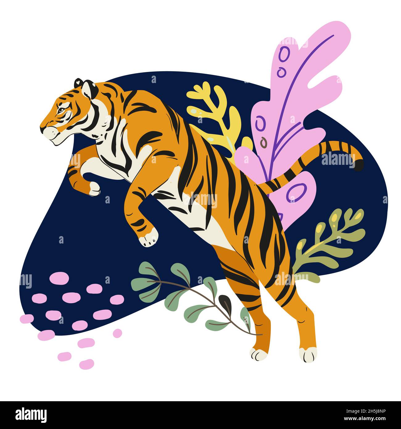 Jumping Tiger Vector Image