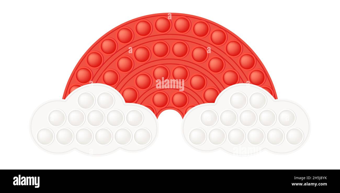 Popit rainbow shape as a fashionable silicon toy for fidgets. Addictive ...