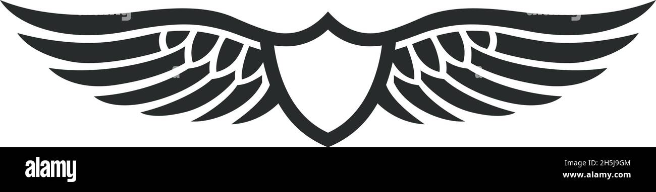 Eagle wings emblem. Retro label. Air flight sign Stock Vector Image ...
