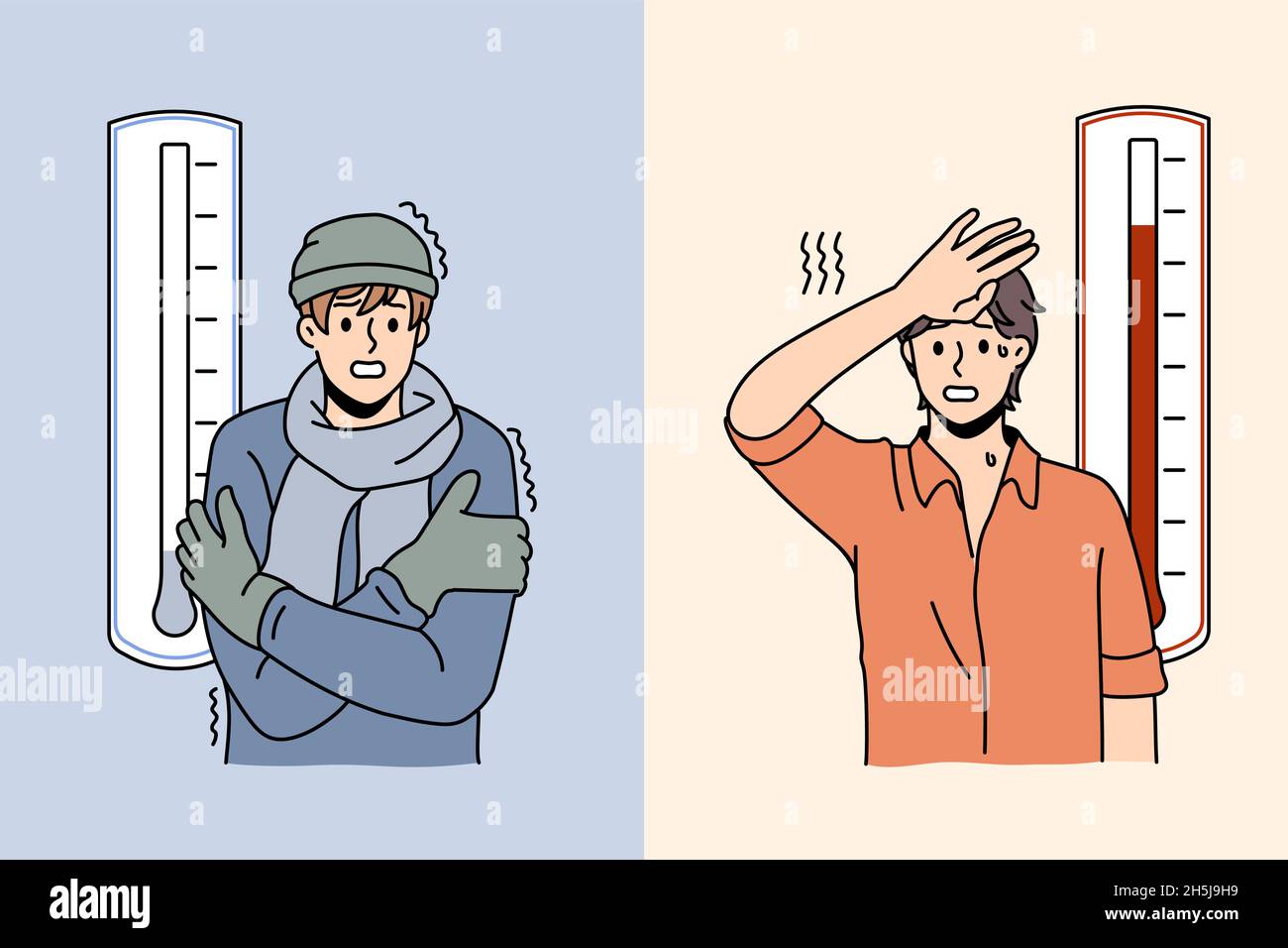 Cartoon thermometer hot and cold Stock Vector Images - Alamy