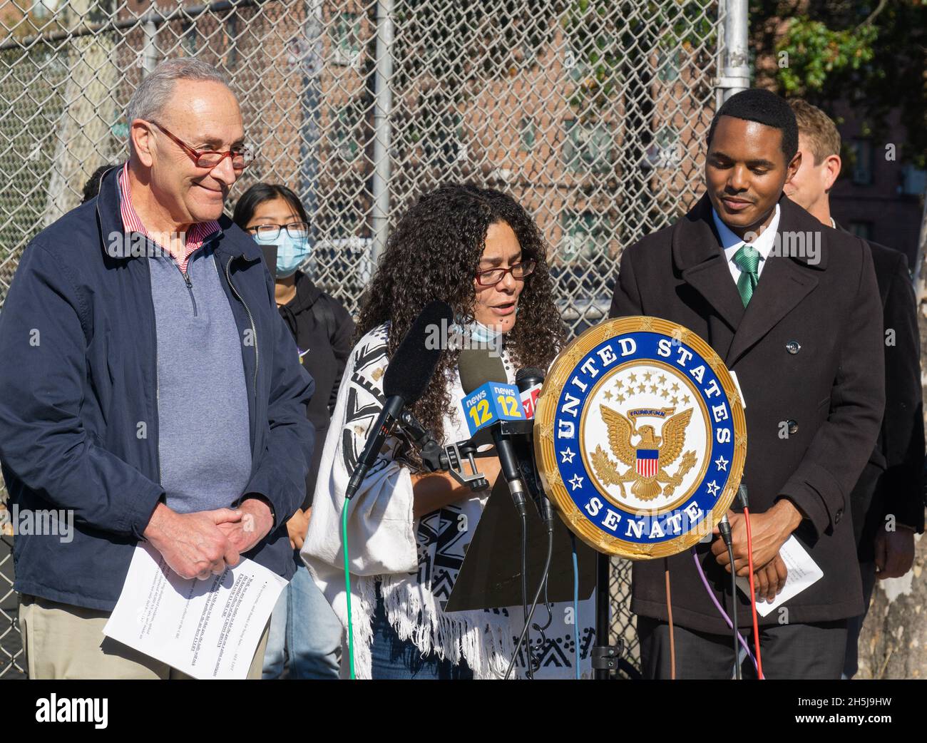 Bronx, New York, USA. 9th Nov, 2021. Senator Chuck Schumer and other ...
