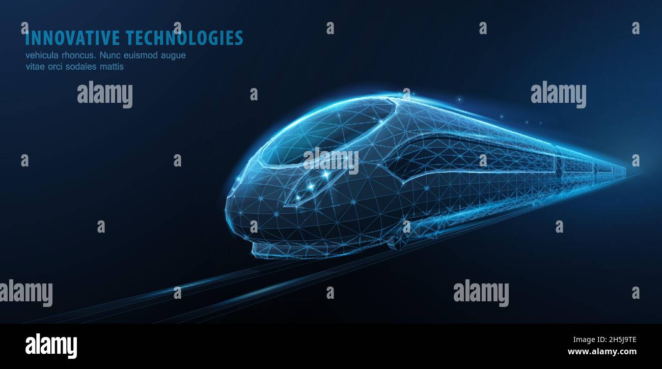 Fast express passenger train on high speed intercity railway moving ...