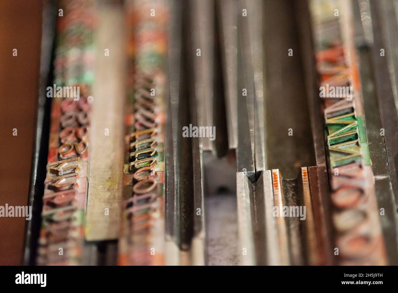 Alphabet Letter Metal Blocks Stock Photo - Alamy