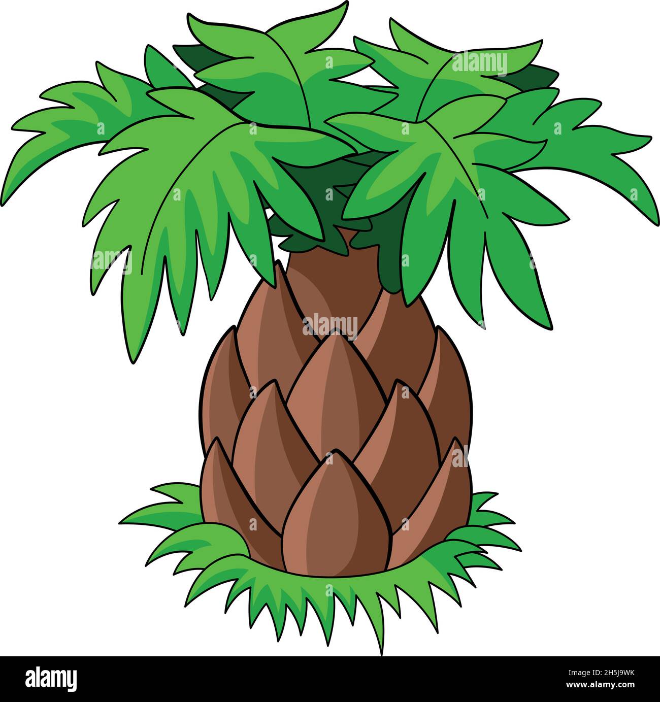Cartoon palm. Short bottle shaped tree. Tropical plant Stock Vector ...