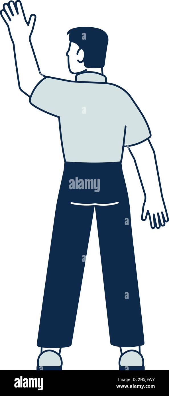 One boy standing rear view Stock Vector Images - Alamy