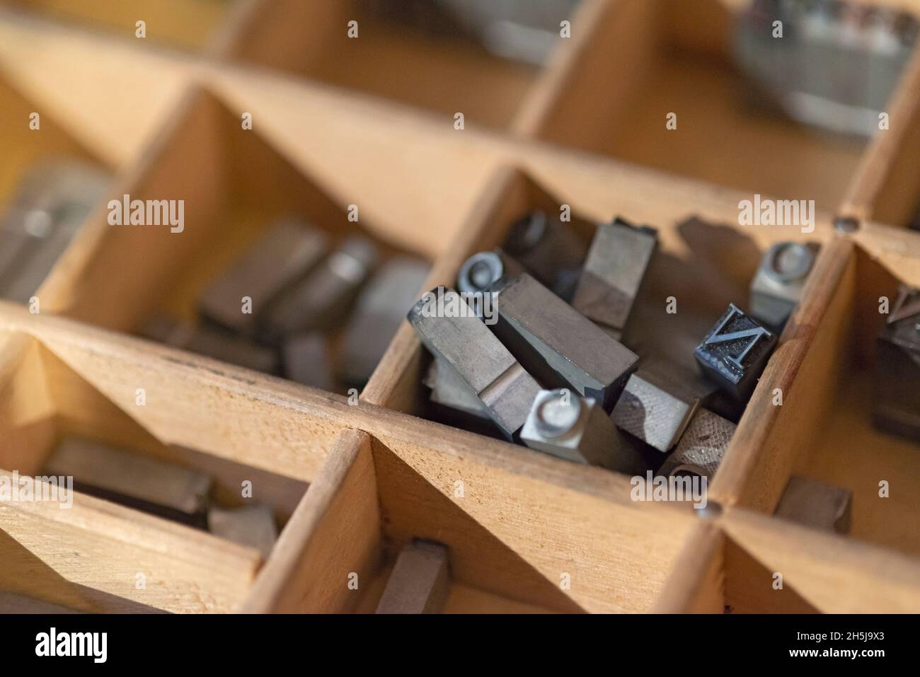 Alphabet Letter Metal Blocks Stock Photo - Alamy