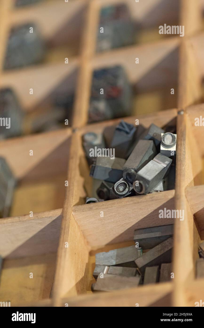 Alphabet Letter Metal Blocks Stock Photo - Alamy