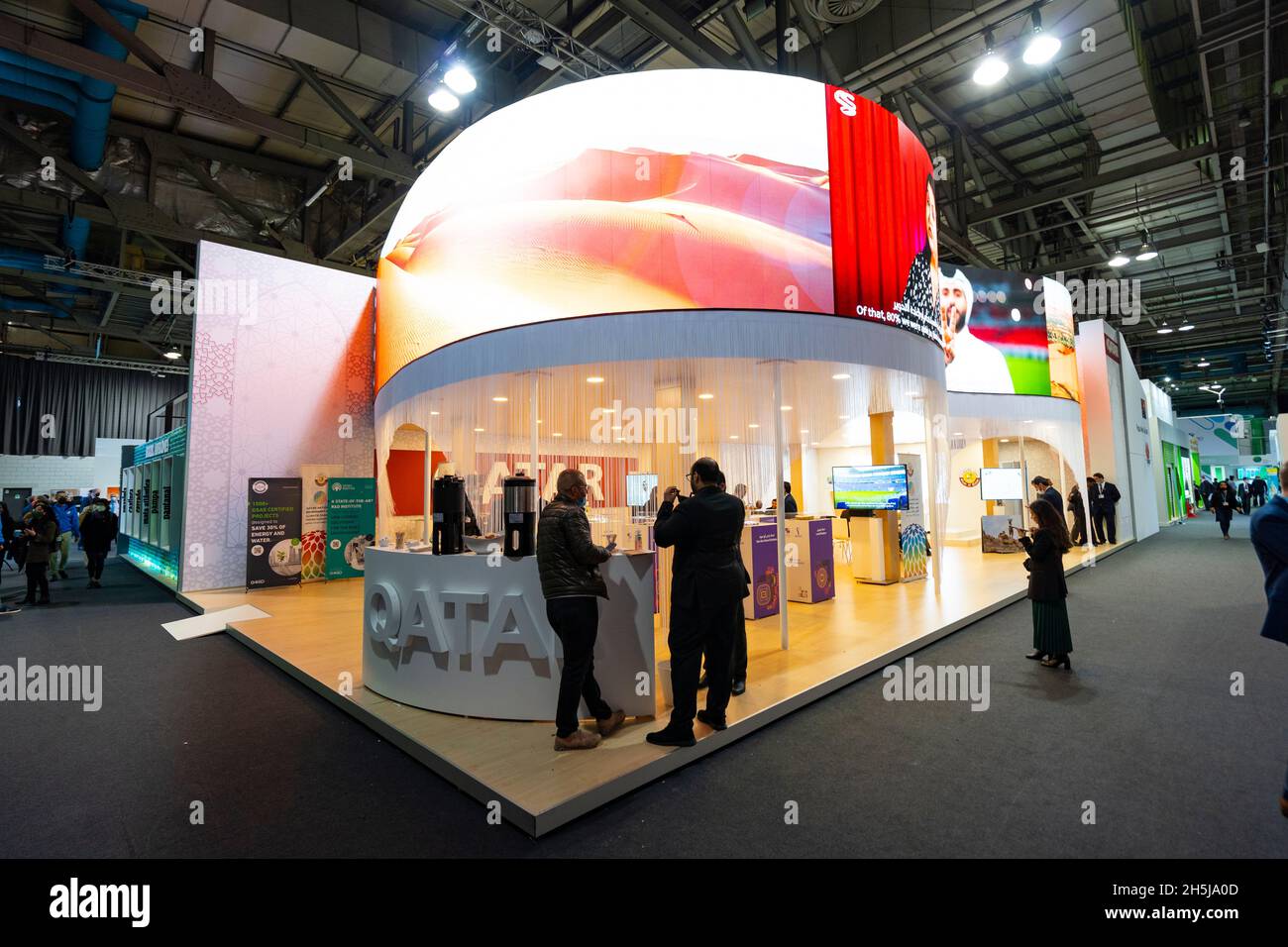 Qatar pavilion at COP26 UN Climate Change Conference in Glasgow 2021 ...