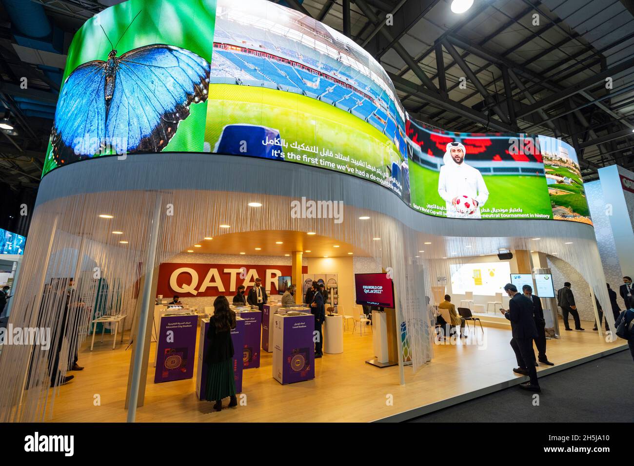 Qatar pavilion at COP26 UN Climate Change Conference in Glasgow 2021 ...