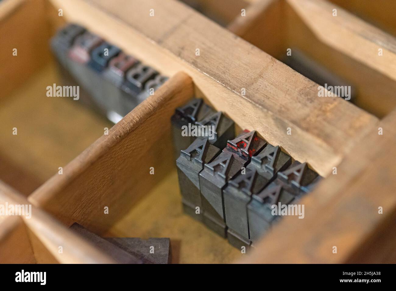 Alphabet Letter Metal Blocks Stock Photo - Alamy