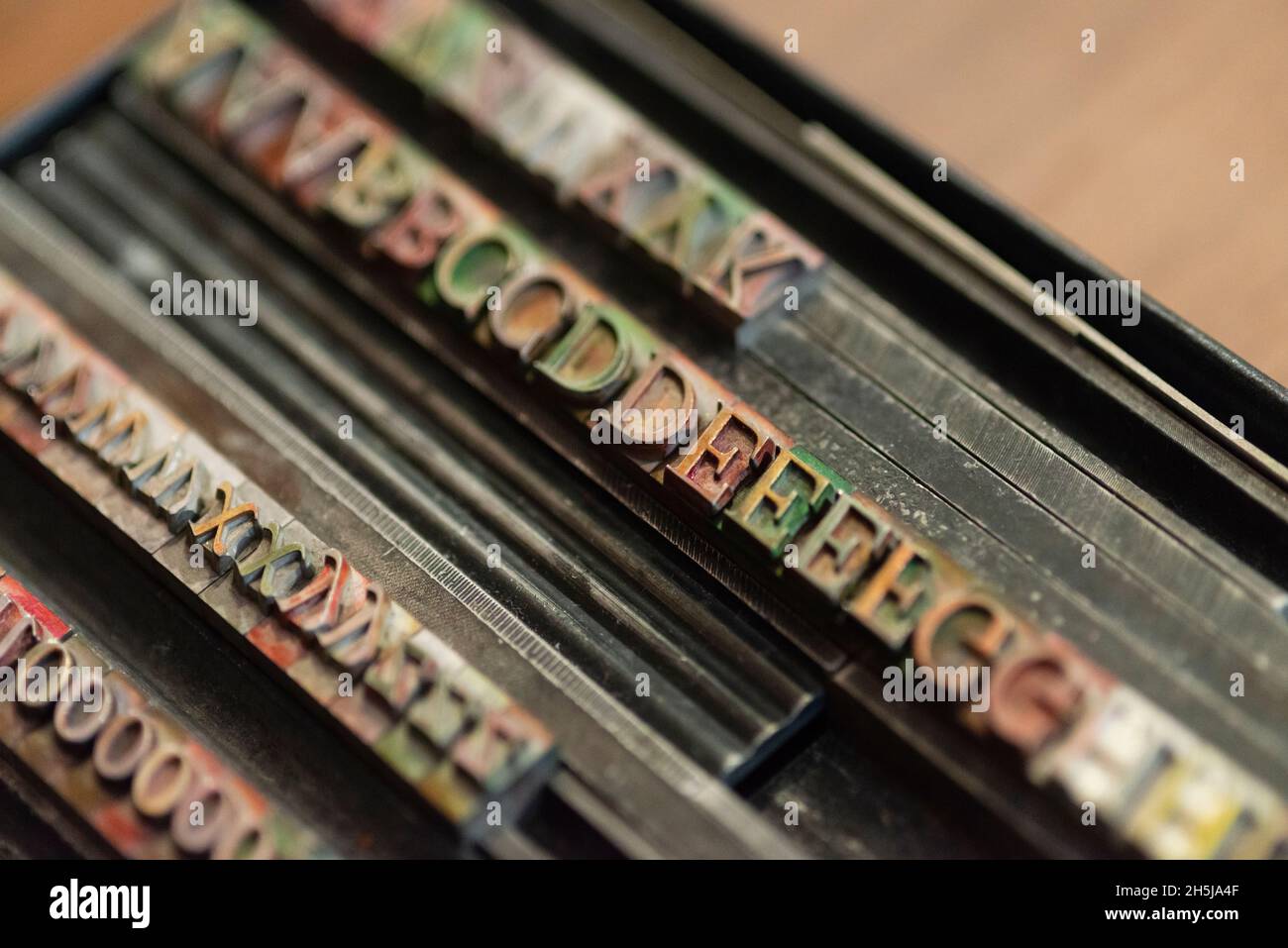 Alphabet Letter Metal Blocks Stock Photo - Alamy