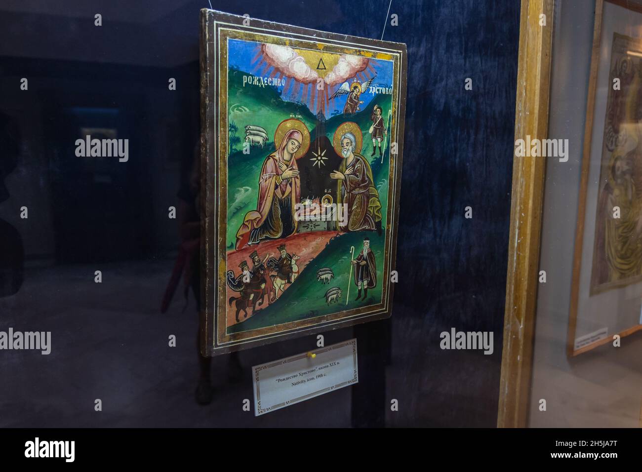 Nativity icon in Museum of Aladzha Monastery, medieval Orthodox ...