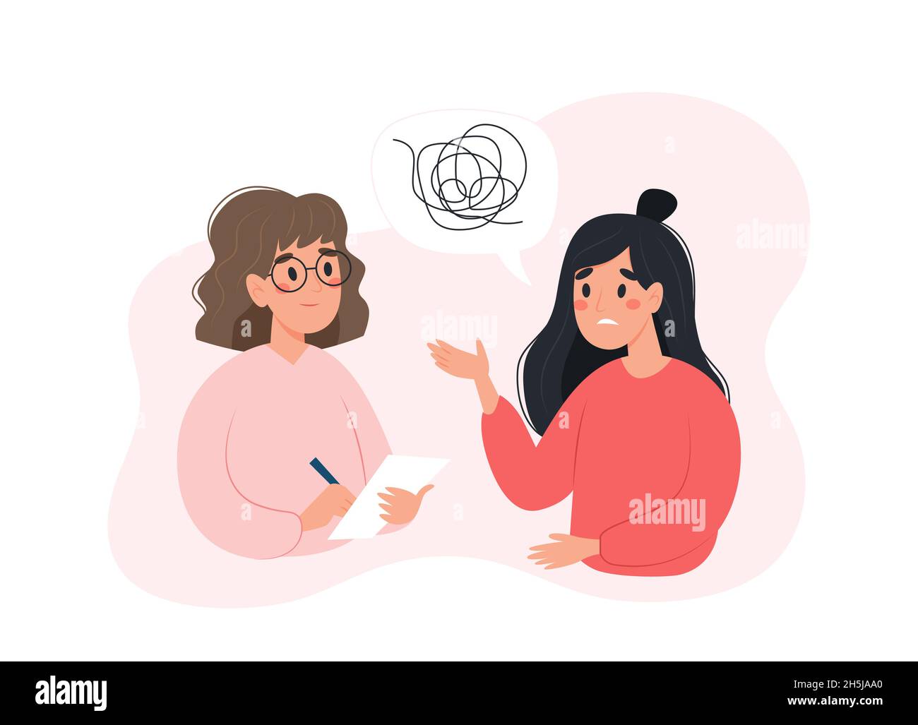 Mental Health Concept Woman Talking To Psychologist About Her