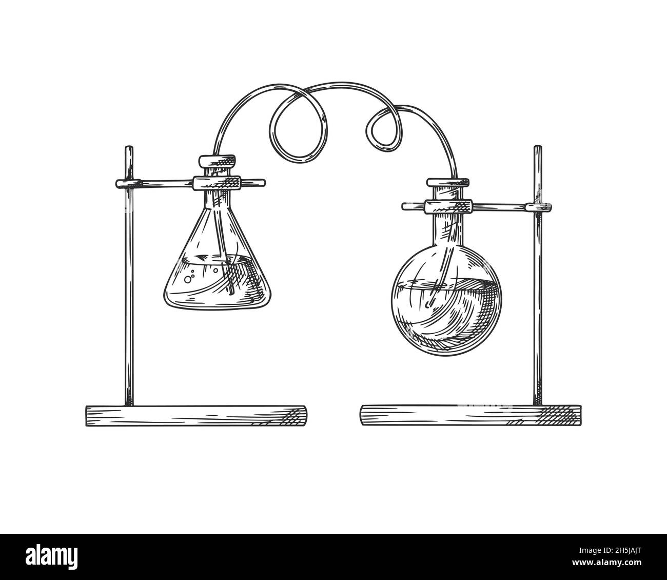 Sketch of objects of a chemical laboratory. Glassware for a chemical ...