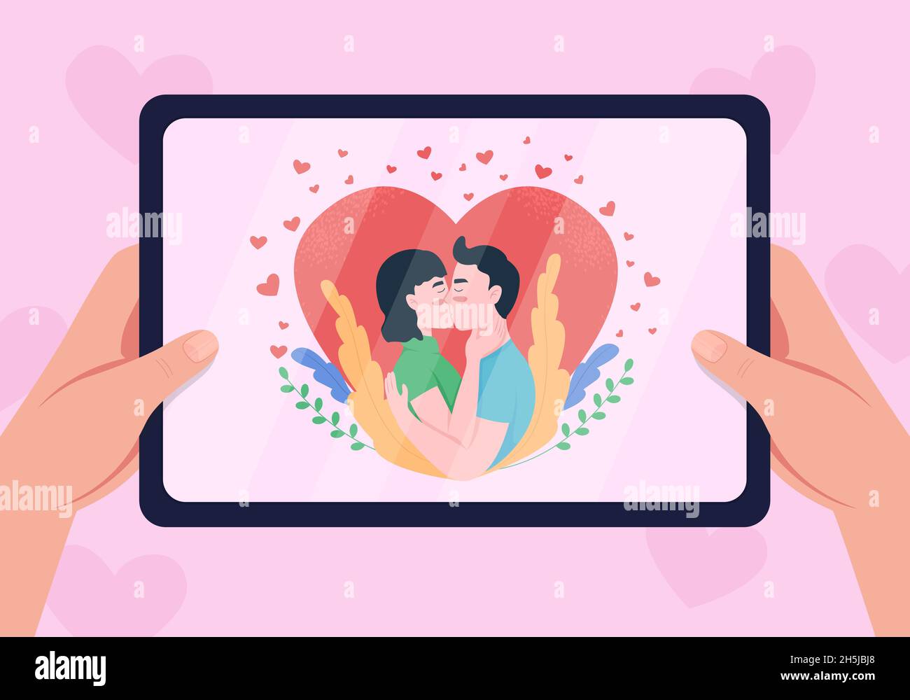 Romantic relationship flat color vector illustration Stock Vector Image ...