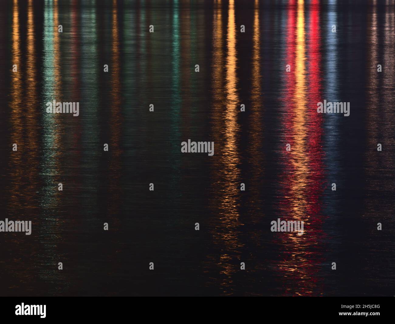 Stunning night view of the calm water surface of Burrard Inlet viewed ...