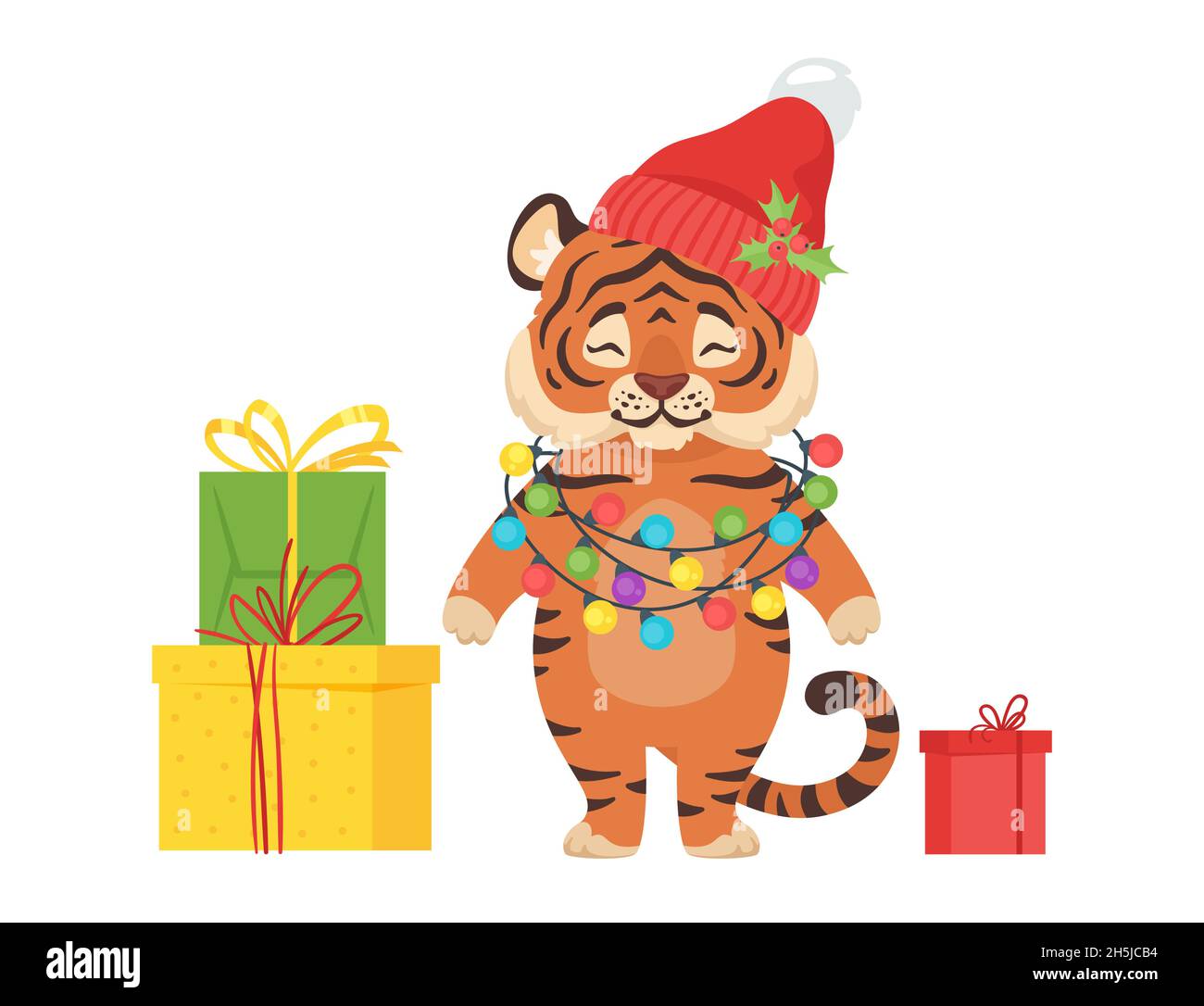 Cute christmas cat new year Cut Out Stock Images & Pictures - Alamy