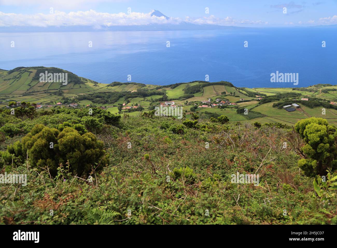 The green landscape of the island of Sao Jorge, Azores Stock Photo - Alamy