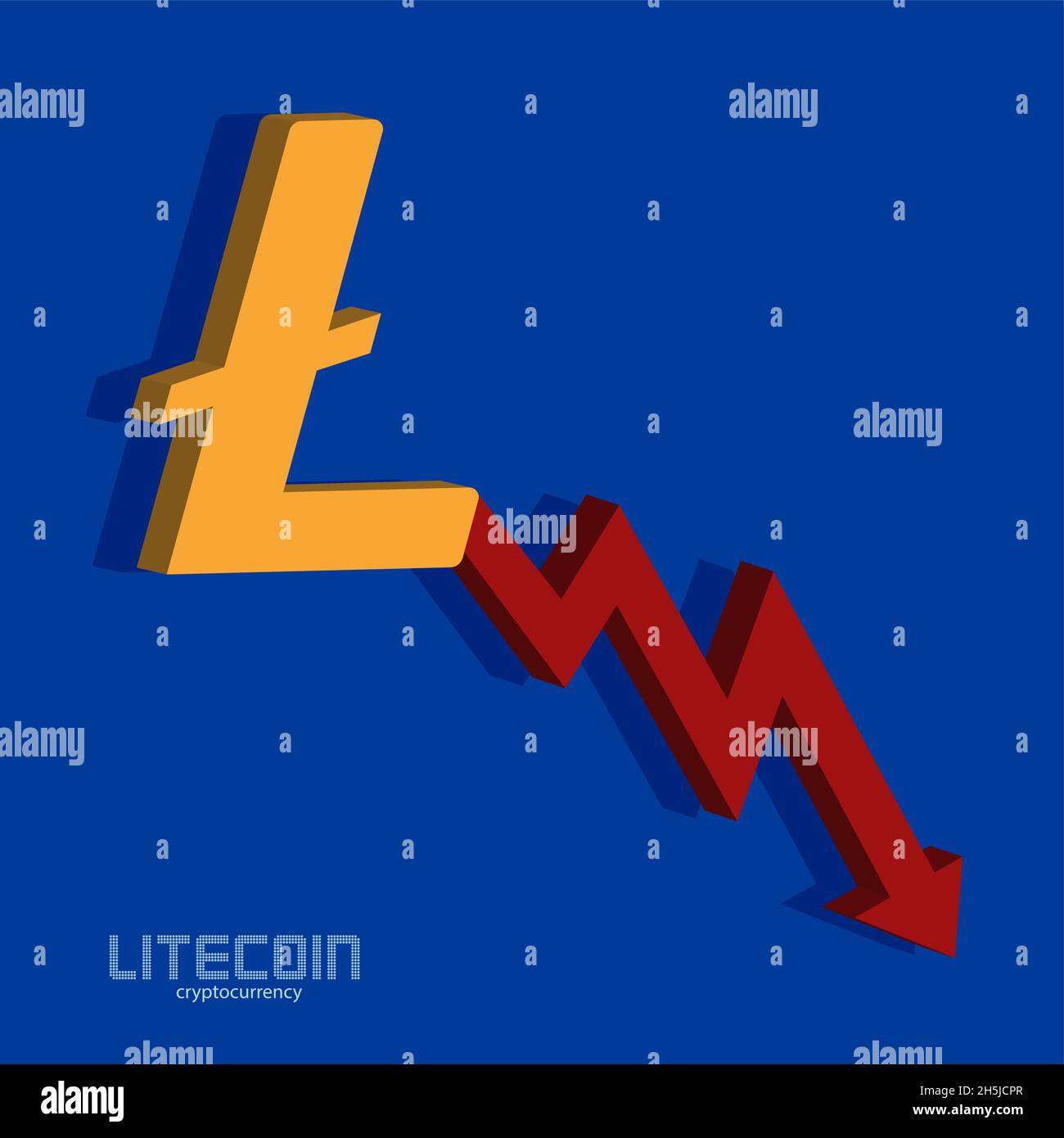 Litecoin and graf bearish icon, background money vector Stock Vector Image & Art - Alamy